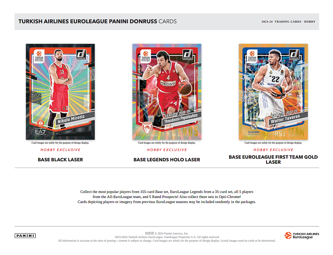 2023-24 Turkish Airlines Euroleague Panini Donruss Cards