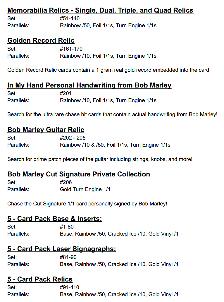 2025 Bob Marley Keepsake Premiere